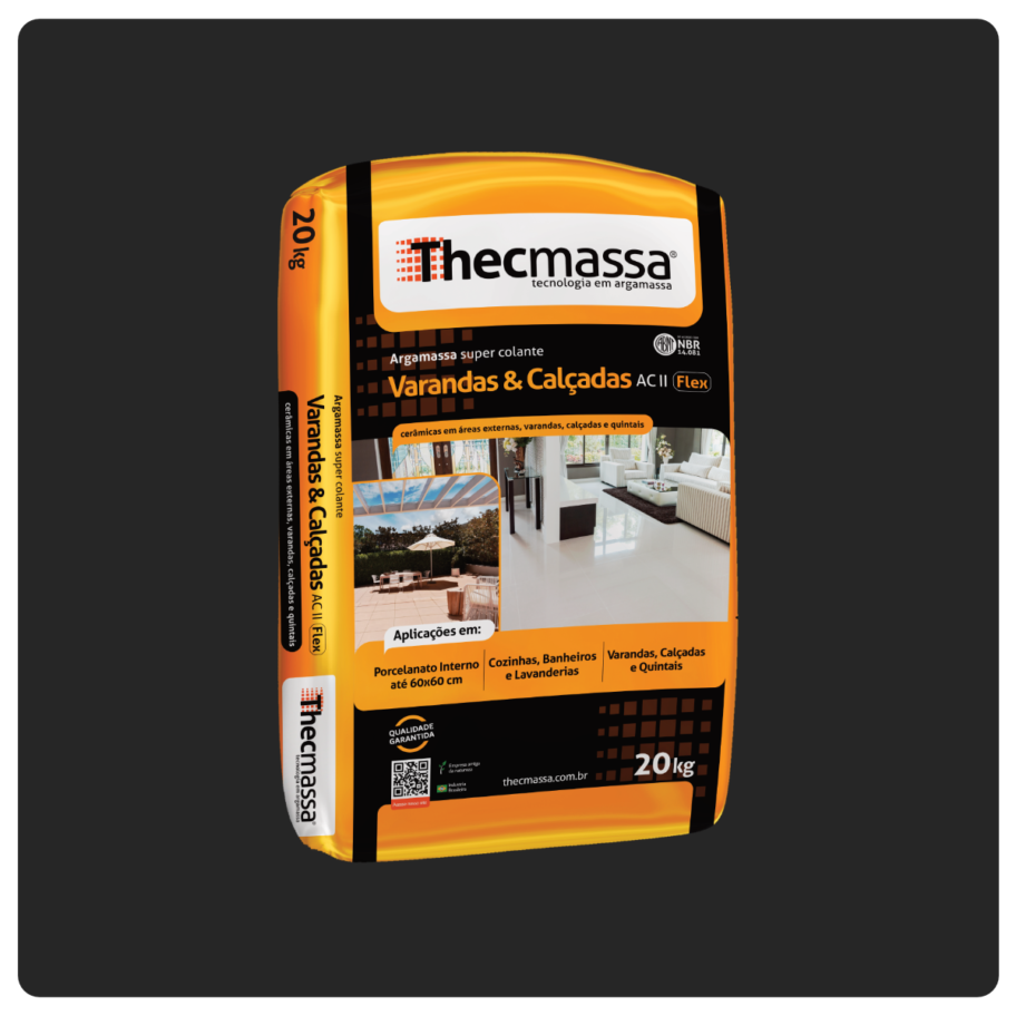 Argamassa Thecmassa super colante Varandas & Calçadas TIPO AC II flex
